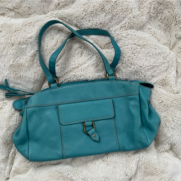 mundi | Bags | Turquoise Blue Leather Mundi Purse Bag Pop Of Color For ...